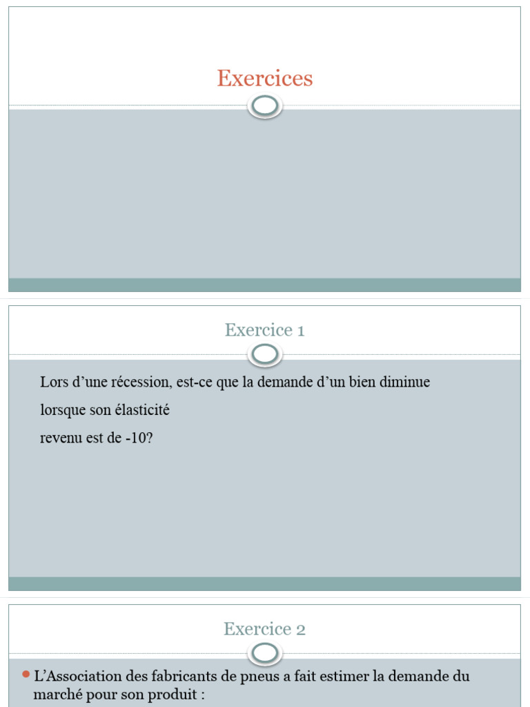 Exercices Série 1 | PDF | Élasticité (économie) | Économie