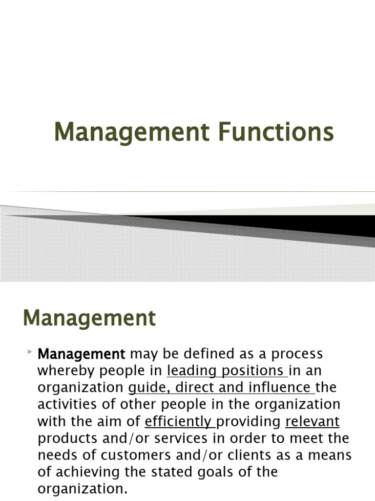 Understanding Management Functions | PDF | Goal | Planning