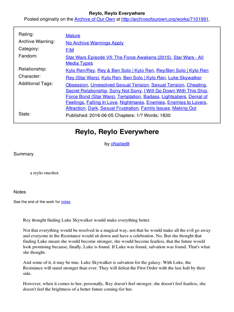 Reylo Reylo Everywhere | PDF | Luke Skywalker