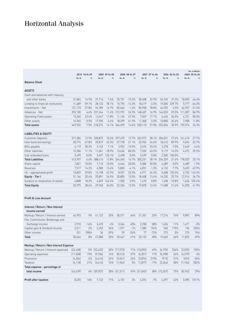 Horizontal Vertical Analysis | PDF | Balance Sheet | Loans