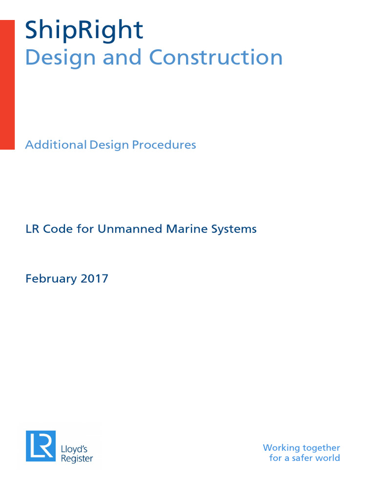 Sociedad de Clasificacion - Lloyd's Register - LR - Code - For - Unmanned - Marine - Systems ...