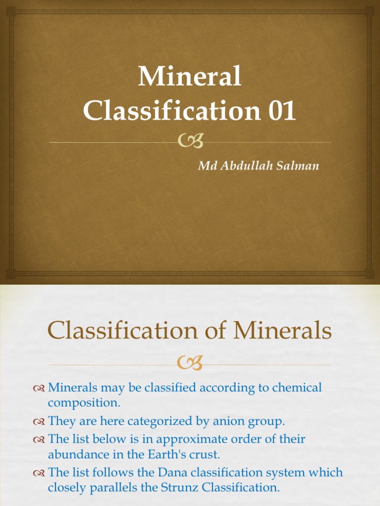 Classification of Minerals(1) | PDF | Minerals | Hydroxide