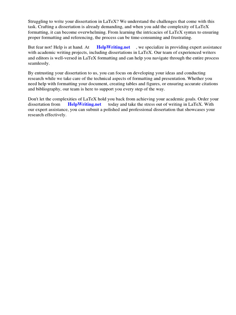 Write Dissertation In Latex | Pdf | Thesis | Te X