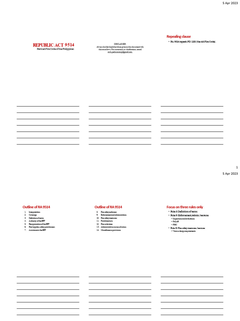 RA 9514 Fire Code of The Philippines | PDF | Fire Safety | Stairs