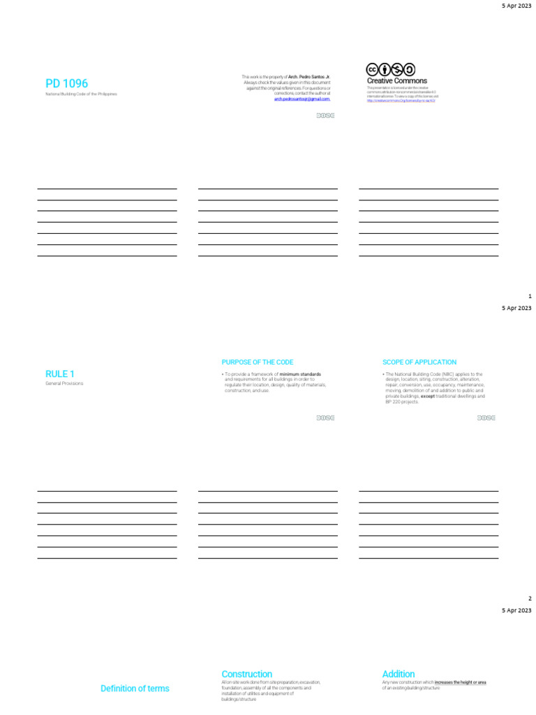 PD 1096 National Building Code | PDF | Building | Wall