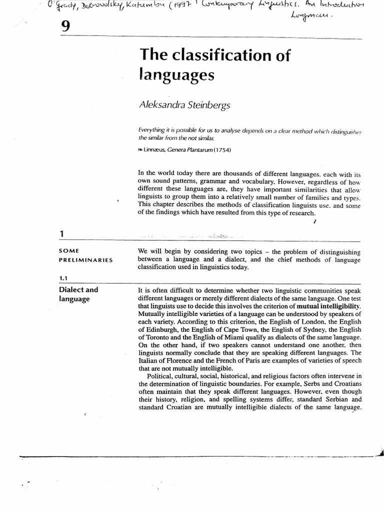 Steinbergs. Language Typology | PDF | Grammatical Gender | Vowel