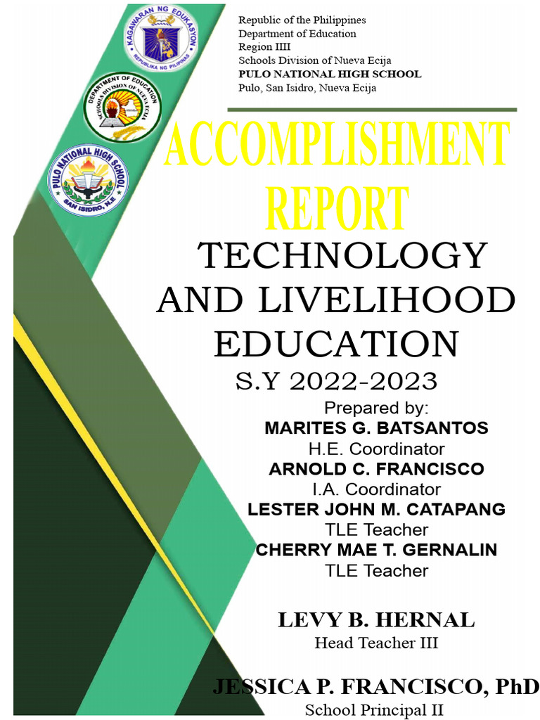 Accomplishment Report TLE 2022 2023 | PDF | Entrepreneurship | Learning