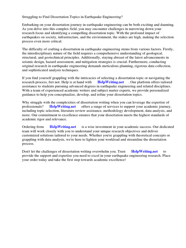 Dissertation Topics in Earthquake Engineering | PDF | Earthquake ...