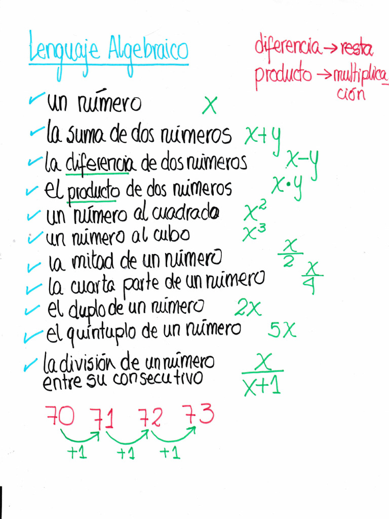 Lenguaje Algebraico | PDF | Métodos y materiales de enseñanza