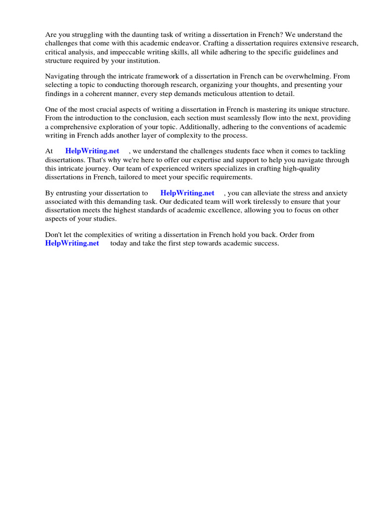 Dissertation French Structure | Download Free PDF | Thesis | Essays