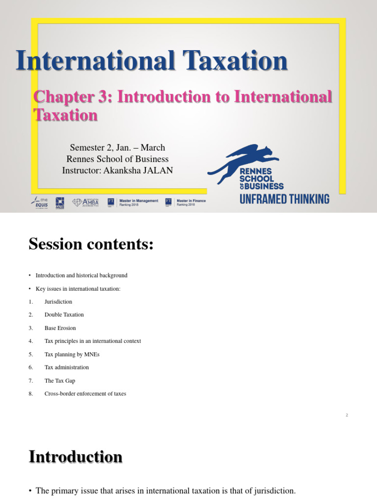 Overview of International Taxation Issues | PDF | Taxes | Double Taxation