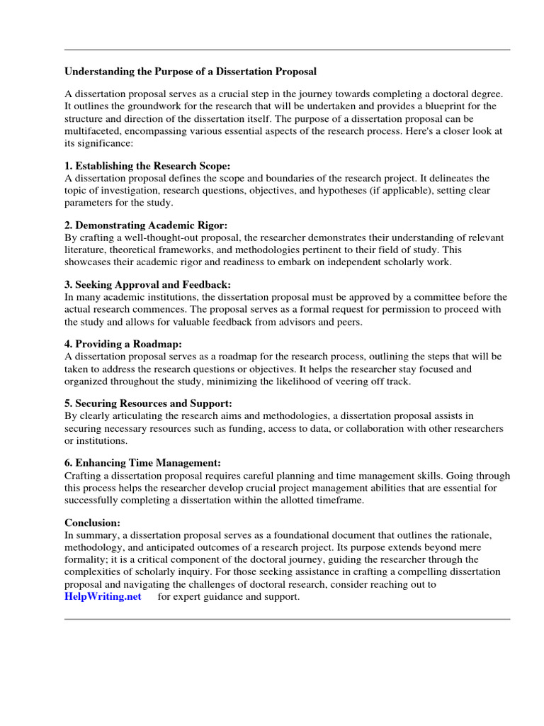 What Is The Purpose of A Dissertation Proposal | PDF | Business | Art
