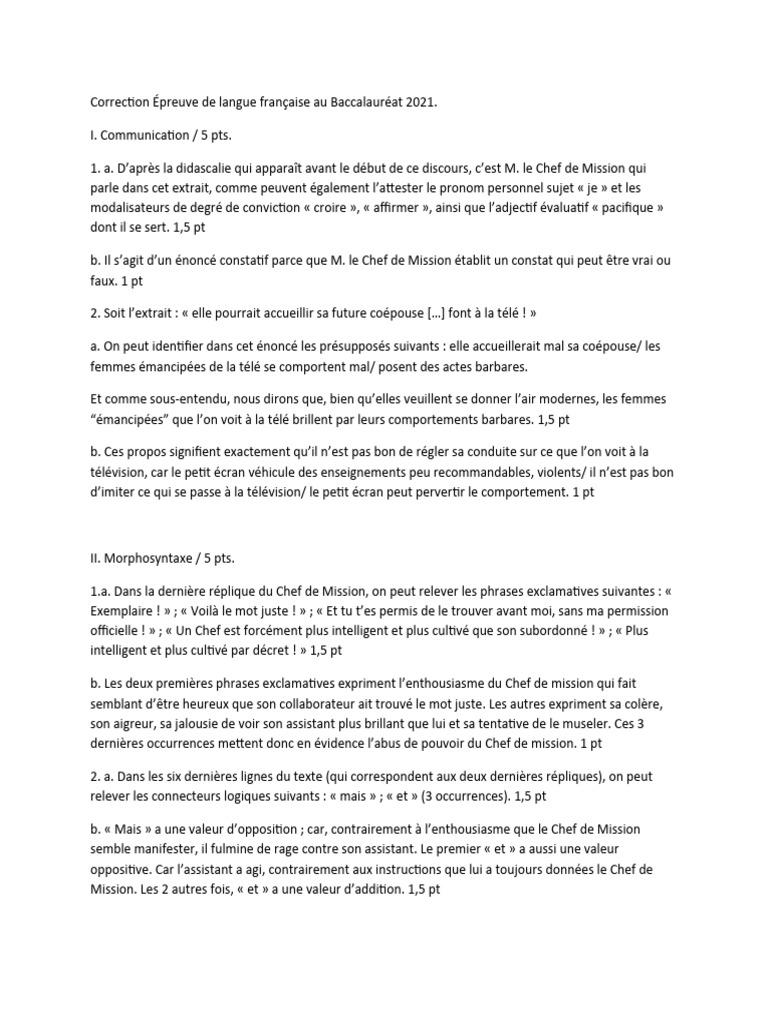 Correction Épre Seq3 Langue | PDF