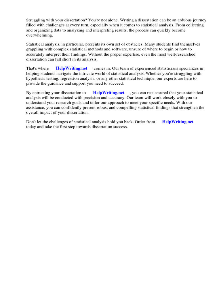 Dissertation Help Statistical Analysis | Download Free PDF | Statistics ...