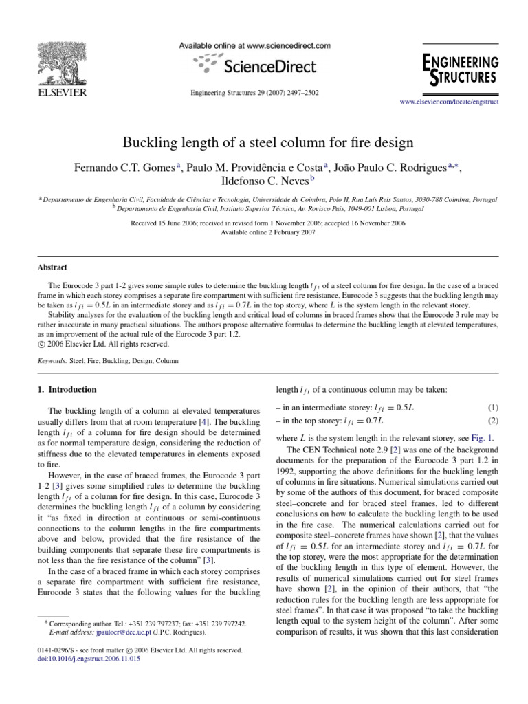 Buckling Length of A Steel Column For Fi | PDF | Buckling | Beam ... Buckling Length of A Steel Column For Fi | PDF | Buckling | Beam ...