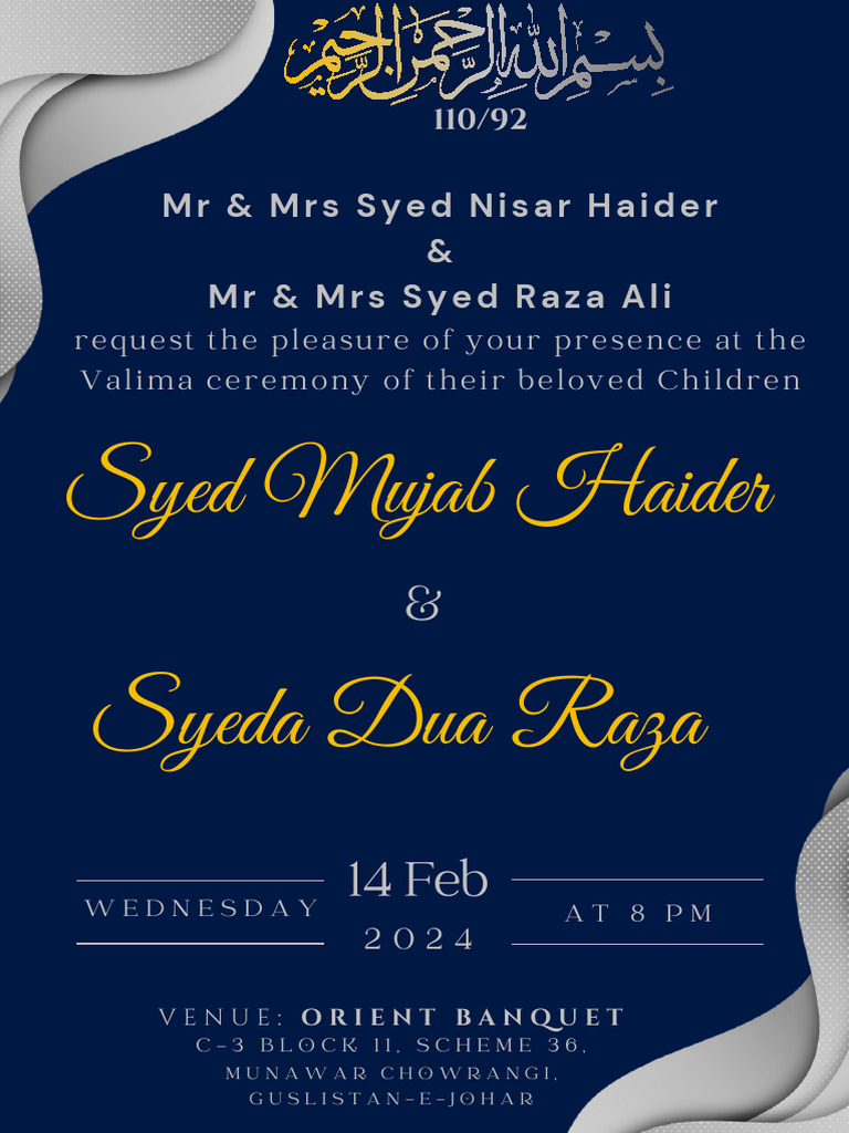 Valima Invitation | PDF