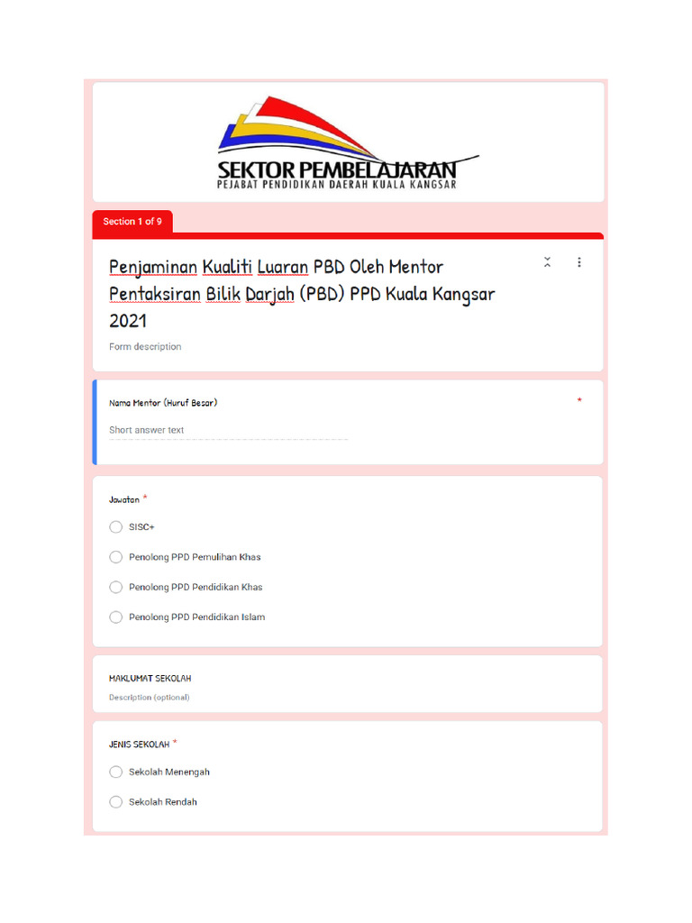 Instrumen Penjaminan Kualiti Luaran PBD | PDF