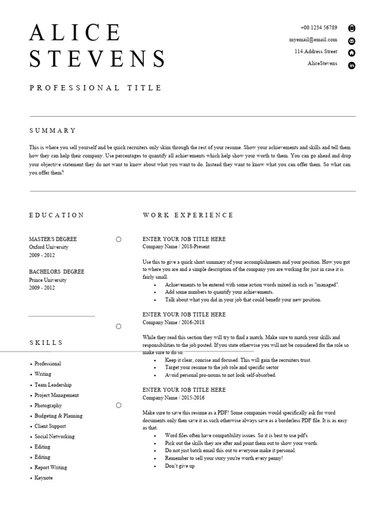 1_Page_Resume | PDF | Résumé