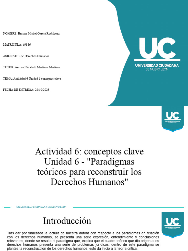 Actvidad 6 Conceptos Clave Unidad 6 - Brayan Michel Garcia Rodriguez | PDF