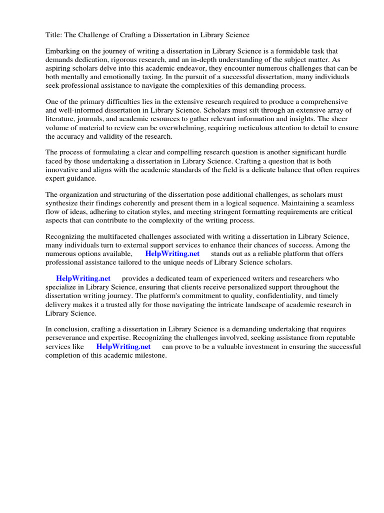 Dissertation Library Science | PDF | Libraries | Thesis