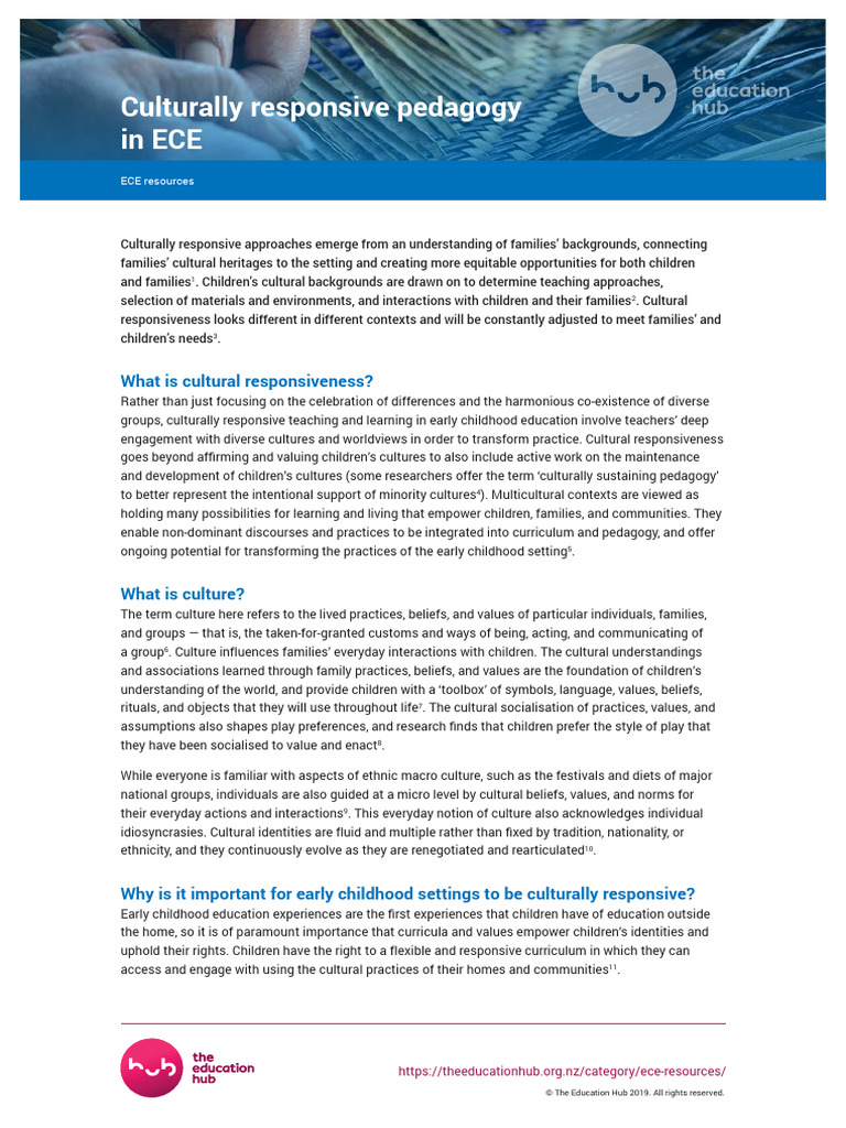 Culturally Responsive Pedagogy in ECE | PDF | Pedagogy | Early Childhood Education