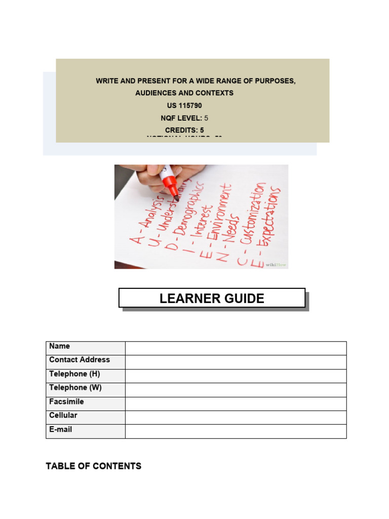 Learner Guide | PDF | Critical Thinking | Data