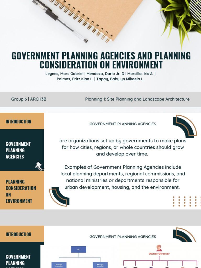 Government Planning Agencies and Planning Consideration On Environment ...