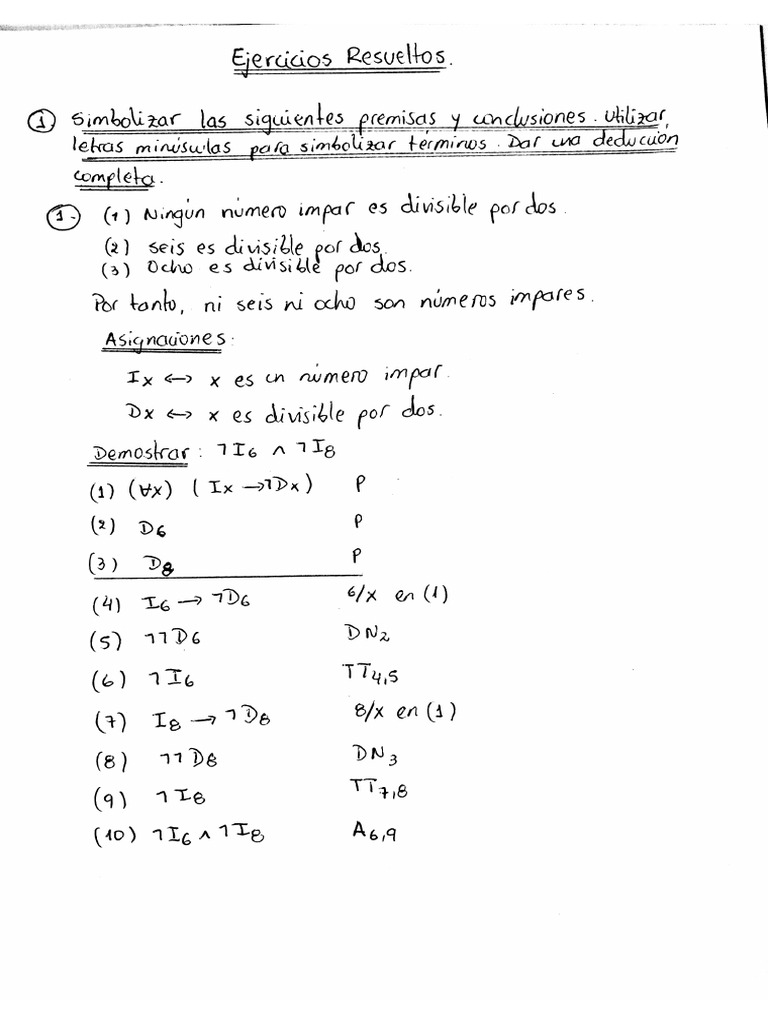 Lógica - Ejercicios Resueltos | PDF