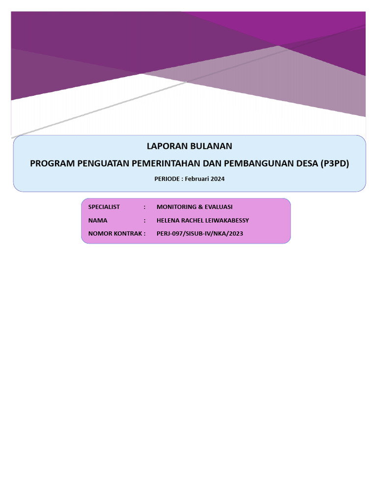 Laporan Bulanan Februari 2024 Monev | PDF