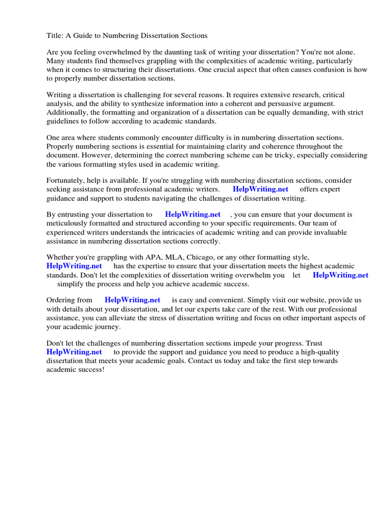 How To Number Dissertation Sections | PDF | Thesis
