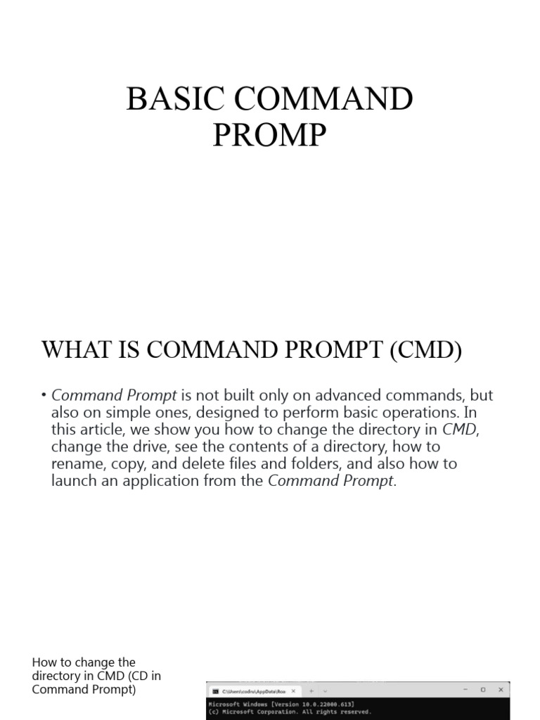 Basic Command Prompt | PDF