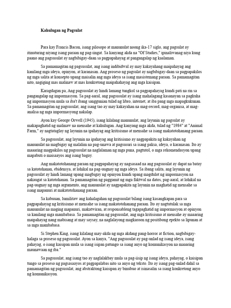 Kahulugan NG Pagsusulat RRL | PDF