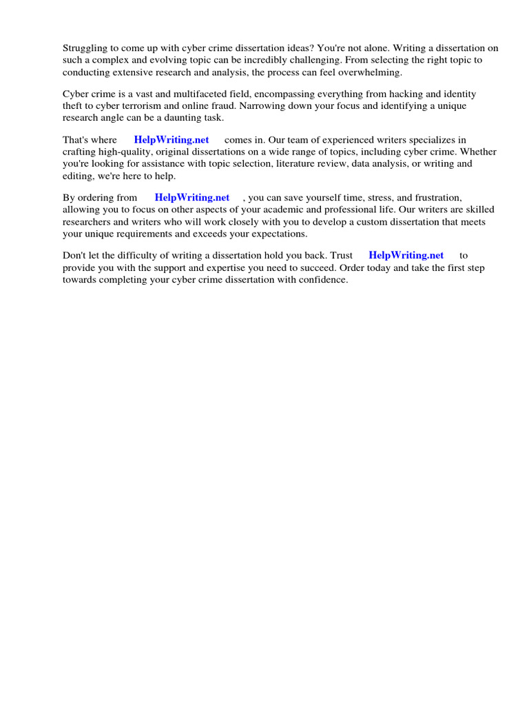 Cyber Crime Dissertation Ideas | Download Free PDF | Computer Security | Security
