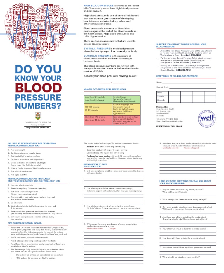 DoH BP Leaflet - Web Version | PDF | Hypertension | Blood Pressure