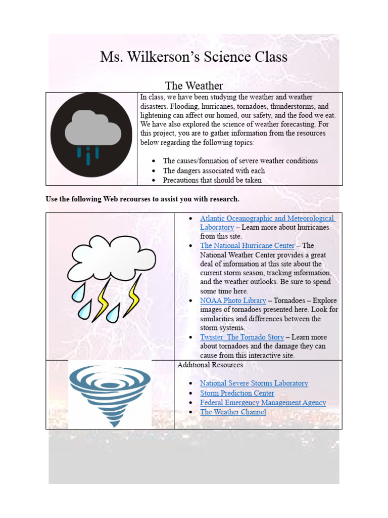 Science Resource Page | PDF | Tornadoes | Weather