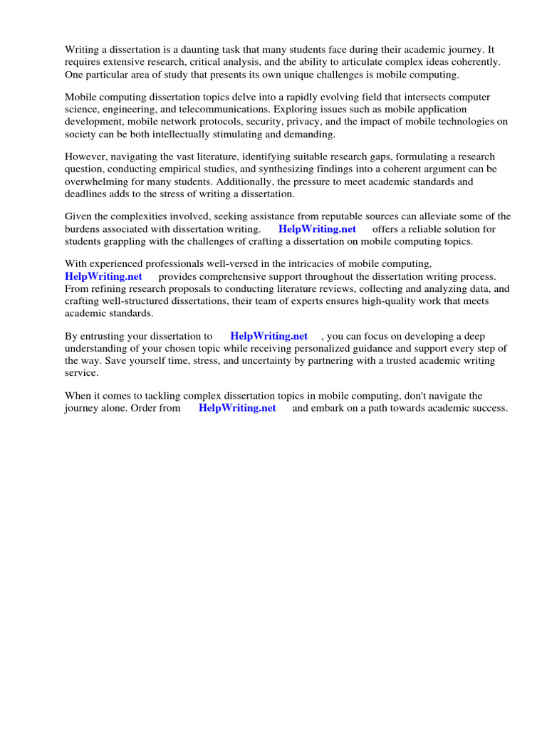 Dissertation Topics Mobile Computing | PDF | Brand | Computing