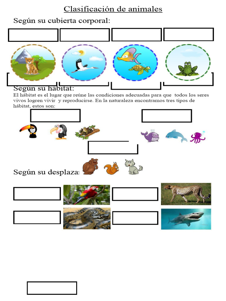 Clasificación de Animales por Hábitat | PDF