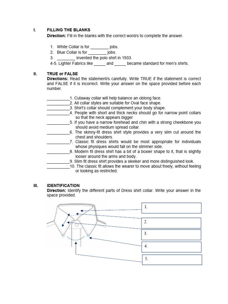 Quiz-Collars-and-Face-Shapes | PDF | Dress | Shirt