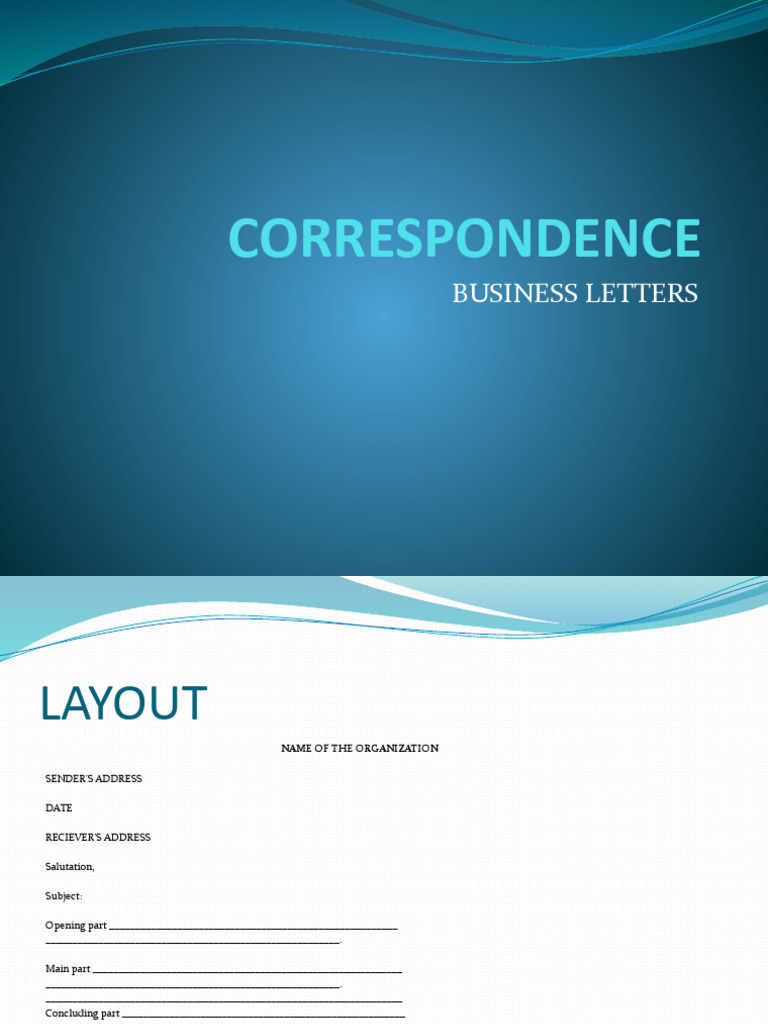 Correspondence Powerpoint | PDF | Memorandum