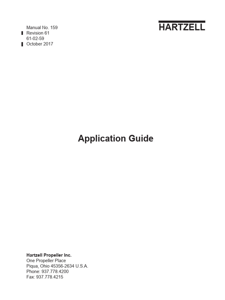 Hartzell Propeller Application Guide | PDF | Piston | Propeller