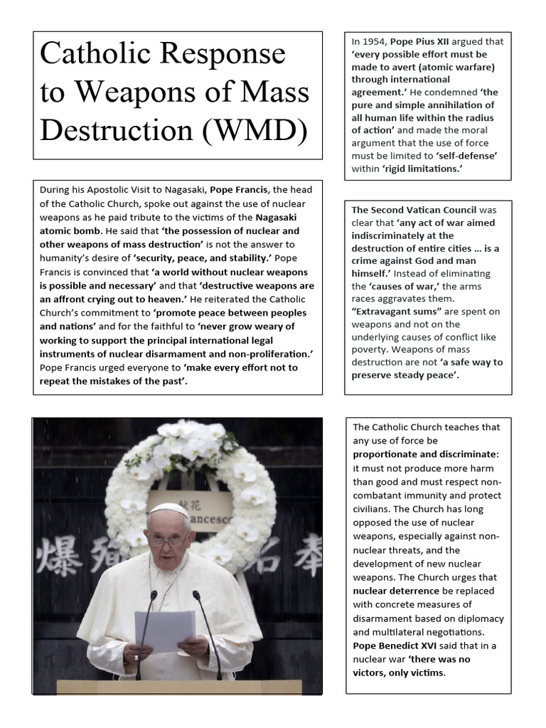 Catholic Response To WMD | PDF | Weapons Of Mass Destruction | Catholic ...