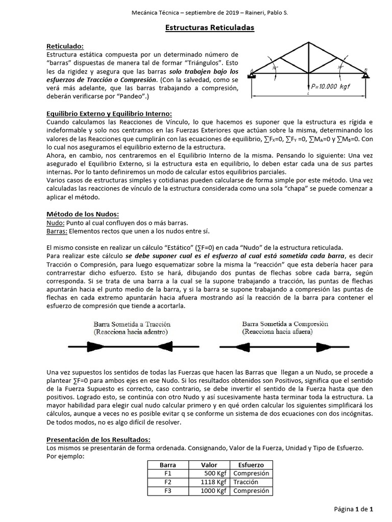 Teoría Estructuras Reticuladas | PDF | Braguero | Física Aplicada e ...