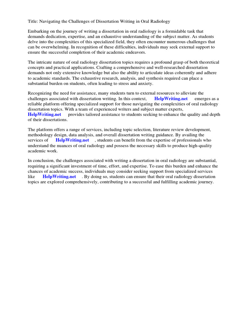 Oral Radiology Dissertation Topics | PDF | Radiology | Medical Imaging