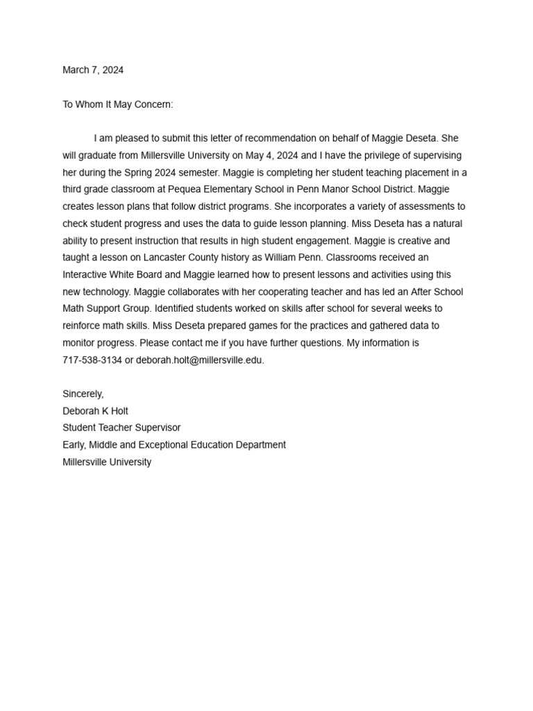 Letter of Rec | PDF | Social Science | Wellness