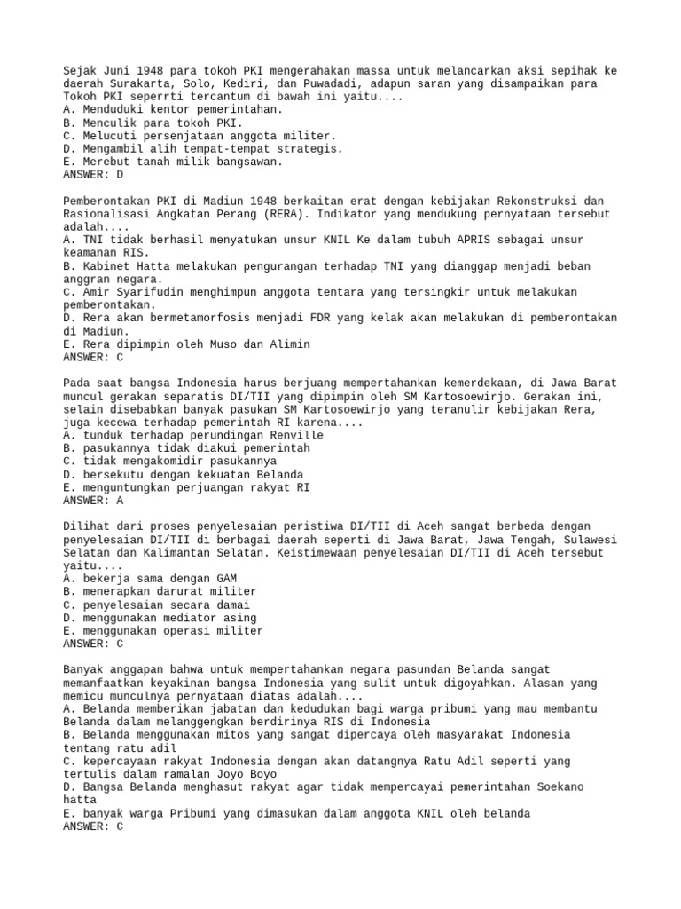 Soal Sej - Indo Xii Semester 1 Upload | PDF