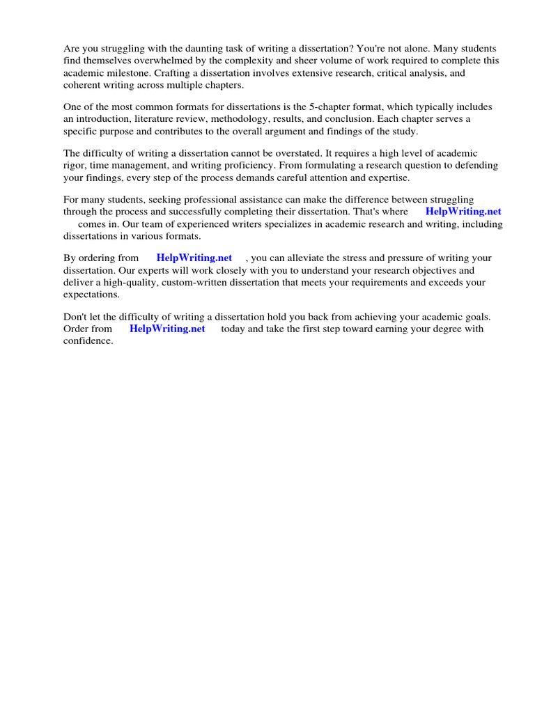 5-Chapter Dissertation Writing Guide | PDF | Thesis | Methodology