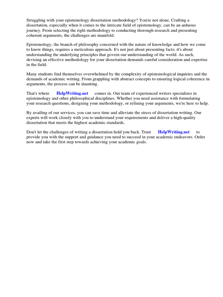 Epistemology Dissertation Help | PDF | Epistemology | Knowledge