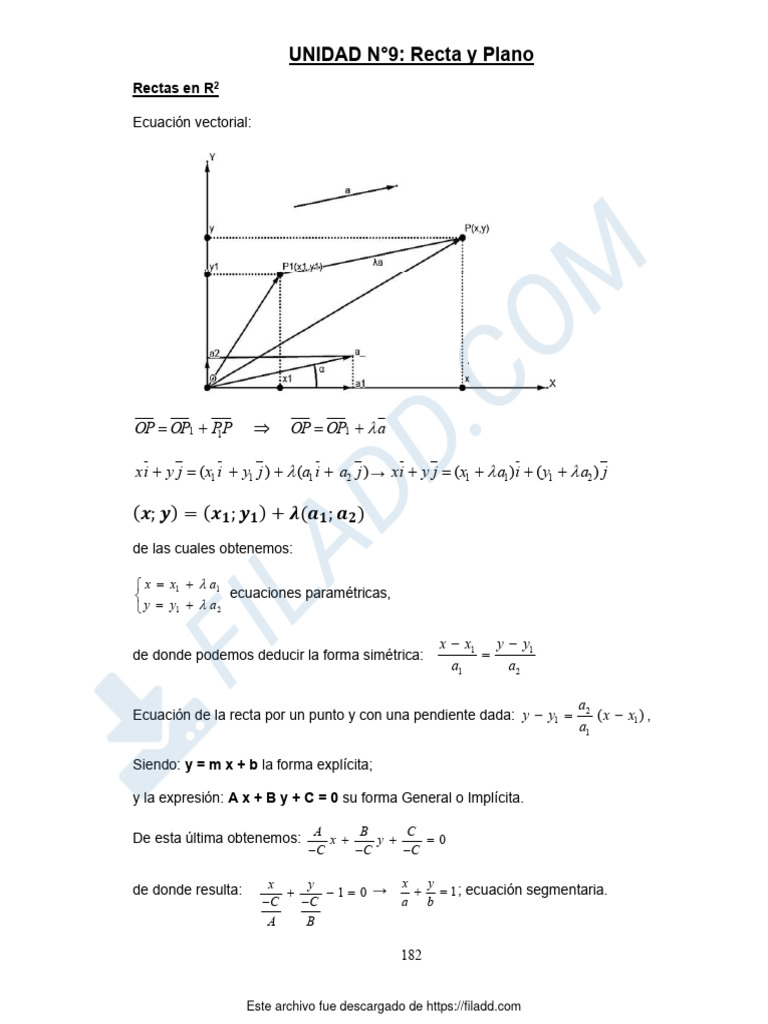 Unidad 9 - Recta y Plano | PDF | Línea (geometría) | Triángulo