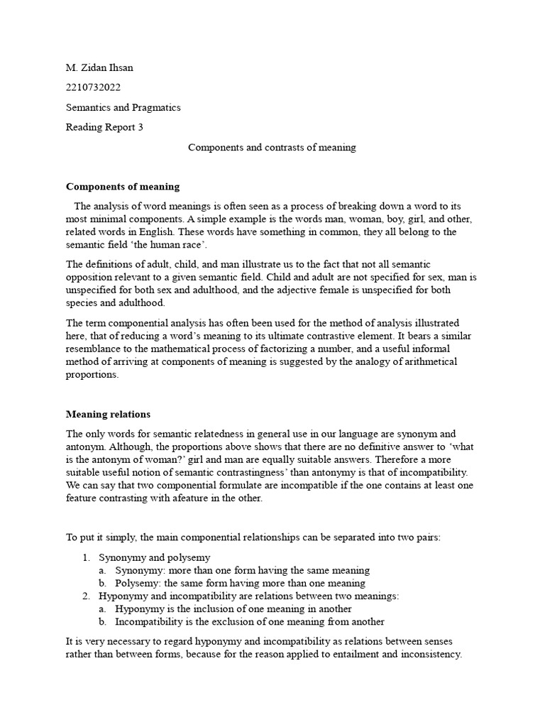 Reading Report w3 M. Zidan Ihsan ESP | PDF | Logical Consequence | Word