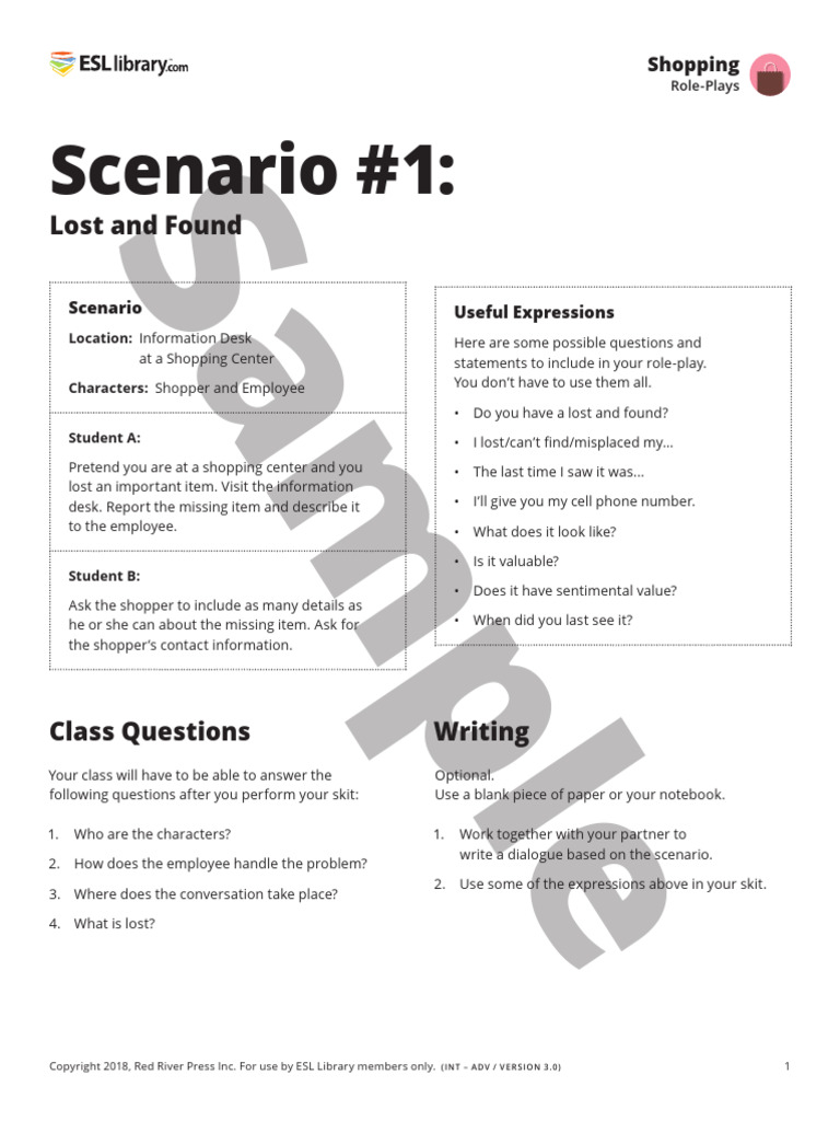 ESLLibrary Shopping Sample | PDF | Sales | Receipt